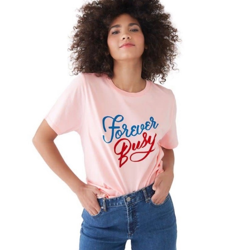 Ban.Do Forever Busy Graphic Crew Neck Tee Size M - Gem